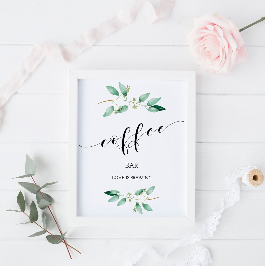 Wedding Coffee Bar Sign Wedding Coffee Sign Love is Brewing - Etsy