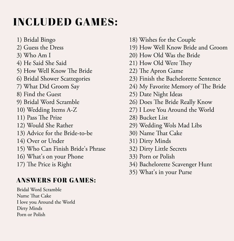 Fall Bridal Shower Games Bundle Fall Bridal Games Bundle - Etsy
