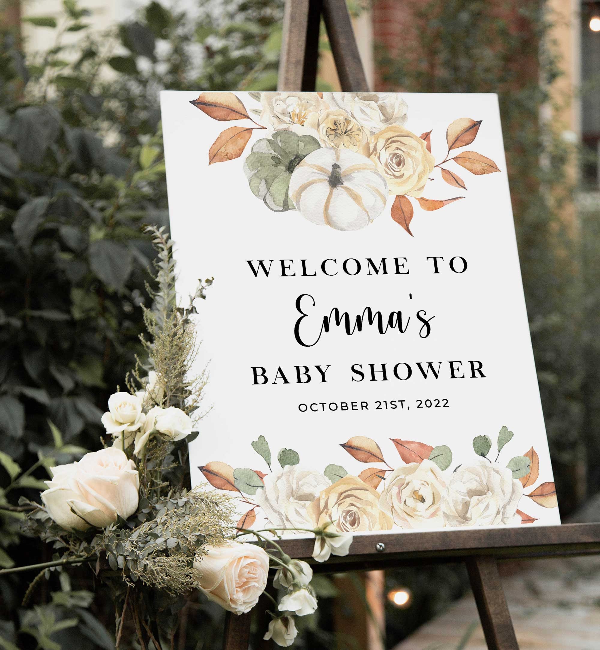 Little Pumpkin Baby Shower Sign Welcome Baby Shower Sign - Etsy