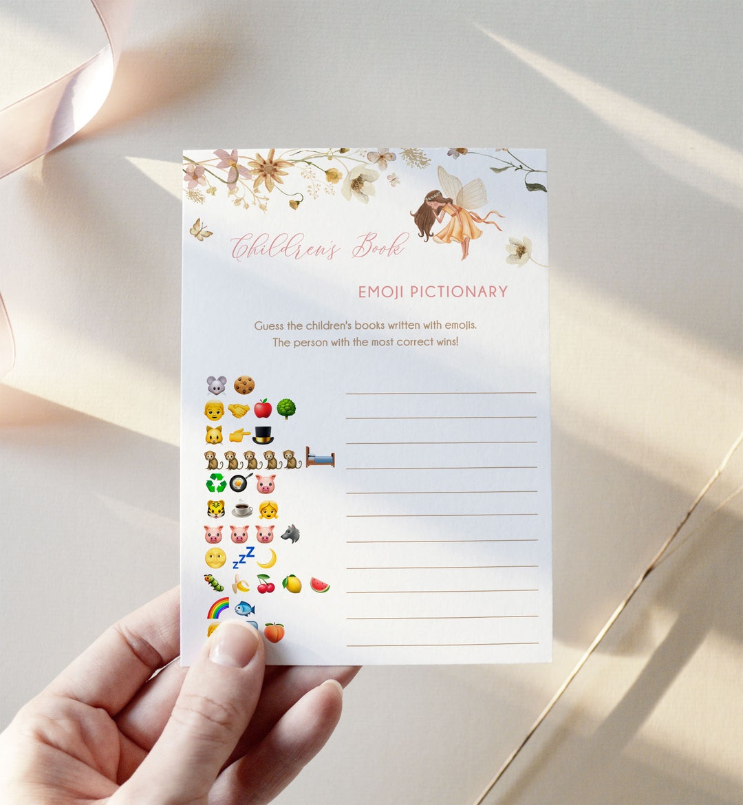 Fairy Baby Shower Emoji Pictionary Game, Children's Book Emoji ...