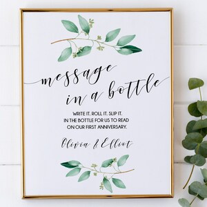 Message in a Bottle Sign Message in a Bottle Template | Etsy