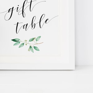 Gift Table Sign, Wedding Gift Table Sign, Greenery Wedding Sign ...