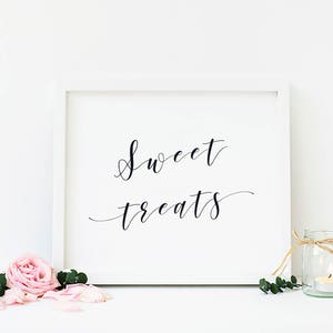 Sweet Treats Sign, Rustic Wedding Signs, Dessert Bar Sign, Candy Bar ...