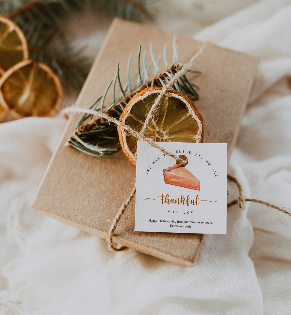 Thanksgiving Gift Tag Pumpkin Pie Label Any Way You Slice - Etsy