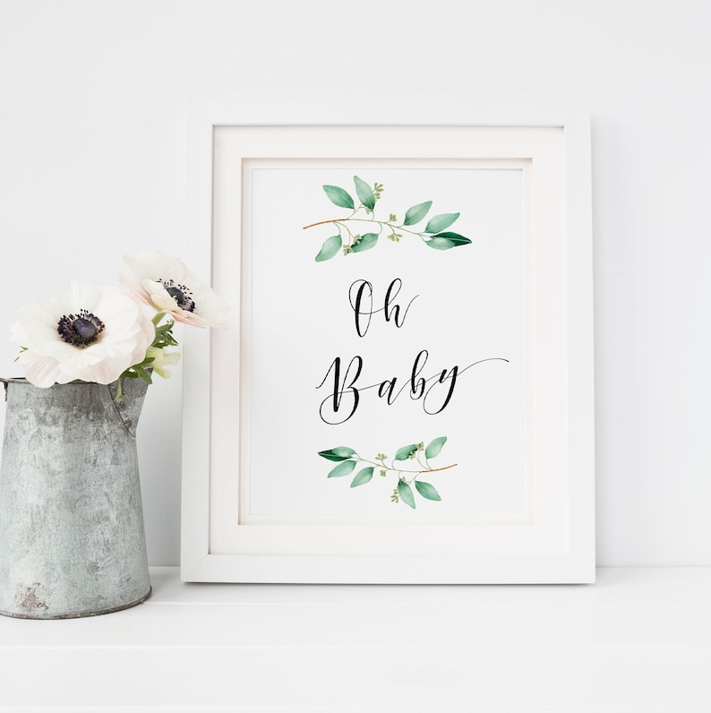 Oh Baby Gender Neutral Baby Shower Decor Oh Baby Sign Oh | Etsy