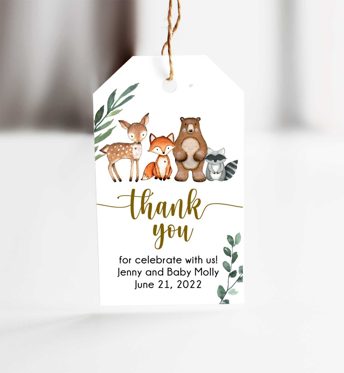Woodland Party Favor Tags Woodland Birthday Thank You Tag - Etsy