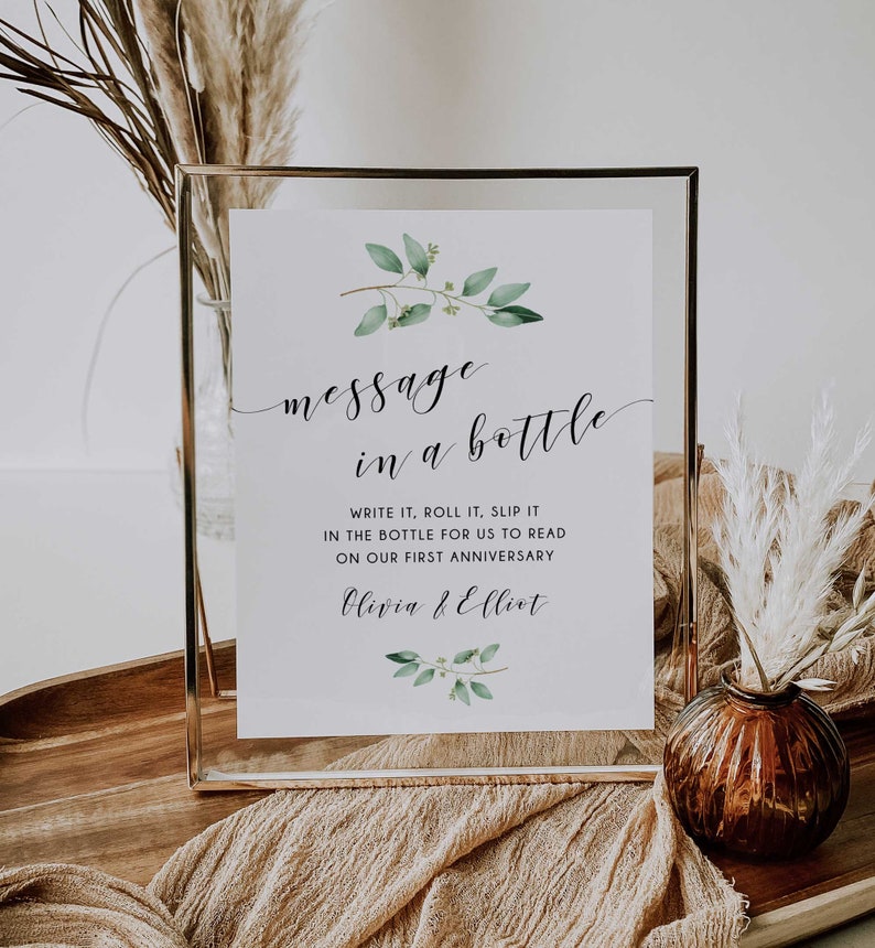 Message in a Bottle Sign Message in a Bottle Template - Etsy