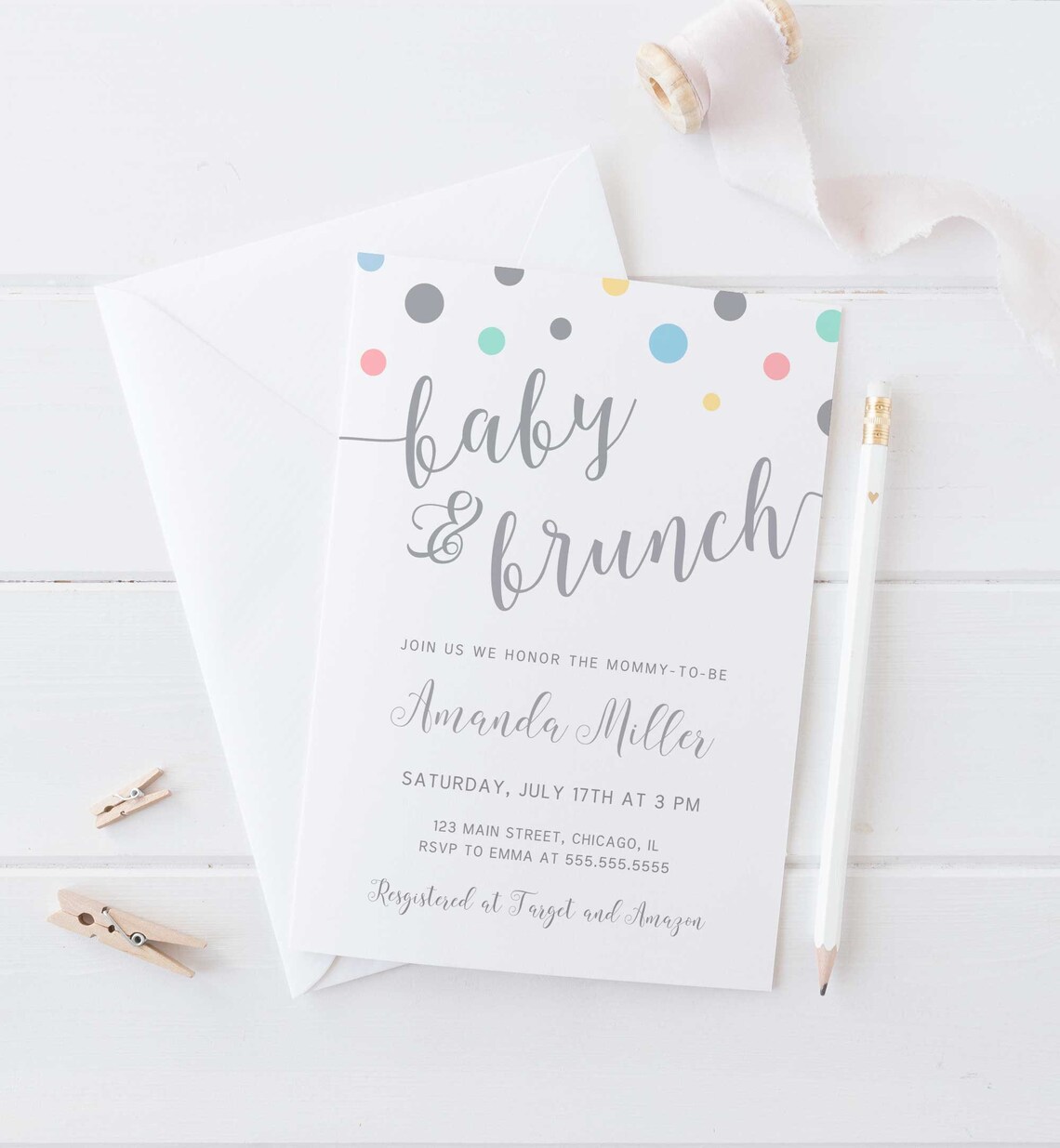 Baby Brunch Invitation, Baby Shower Brunch Template, Brunch Baby Shower ...