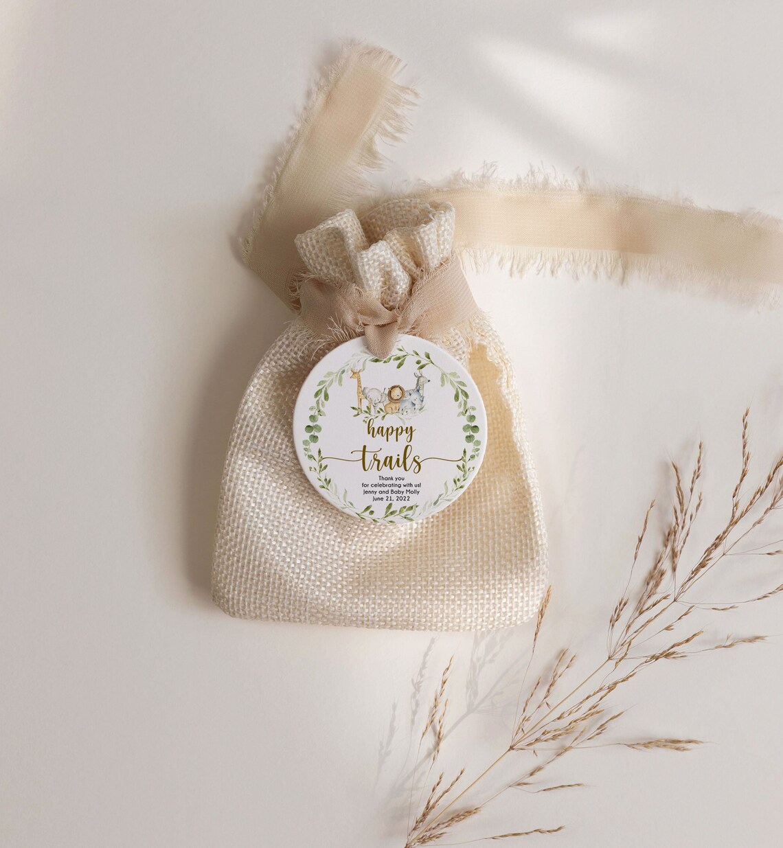 Safari Happy Trails Tag Trail Mix Bar Favor Tag Template - Etsy