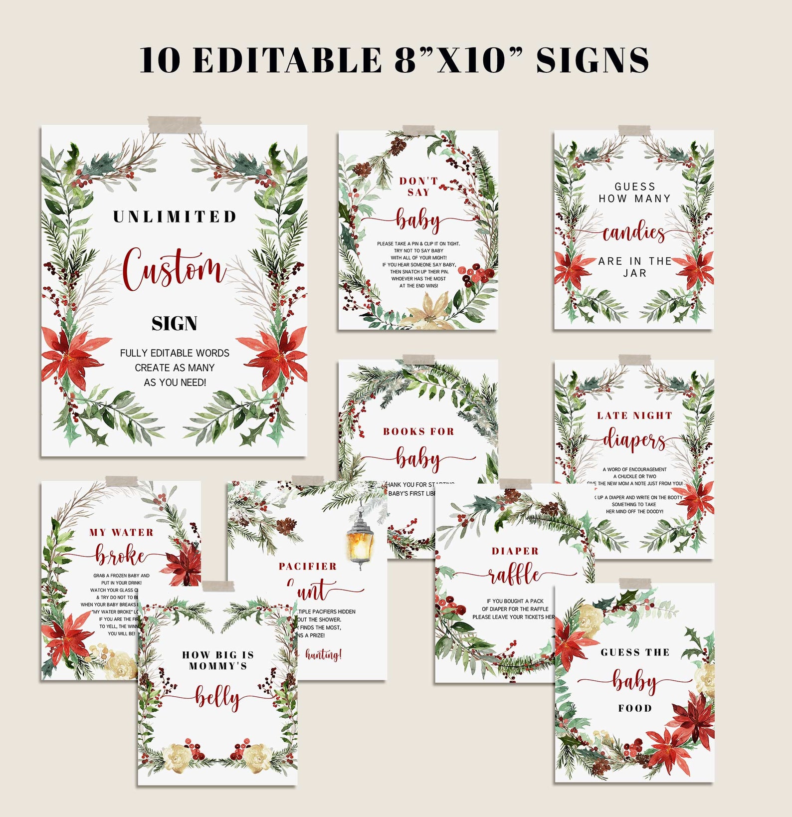 Christmas Baby Shower Games Bundle Winter Baby Games Bundle - Etsy