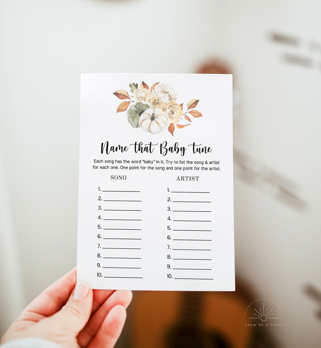 EDITABLE Name That Tune Game, Name That Baby Tune, Fall Baby Shower ...