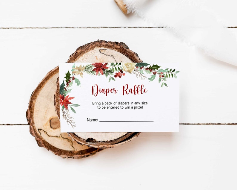 Diaper Raffle Winter Baby Shower Printable Diaper Raffle - Etsy