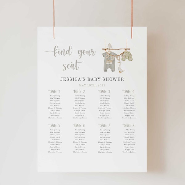 Boho Boy Shower Seating Chart - Etsy