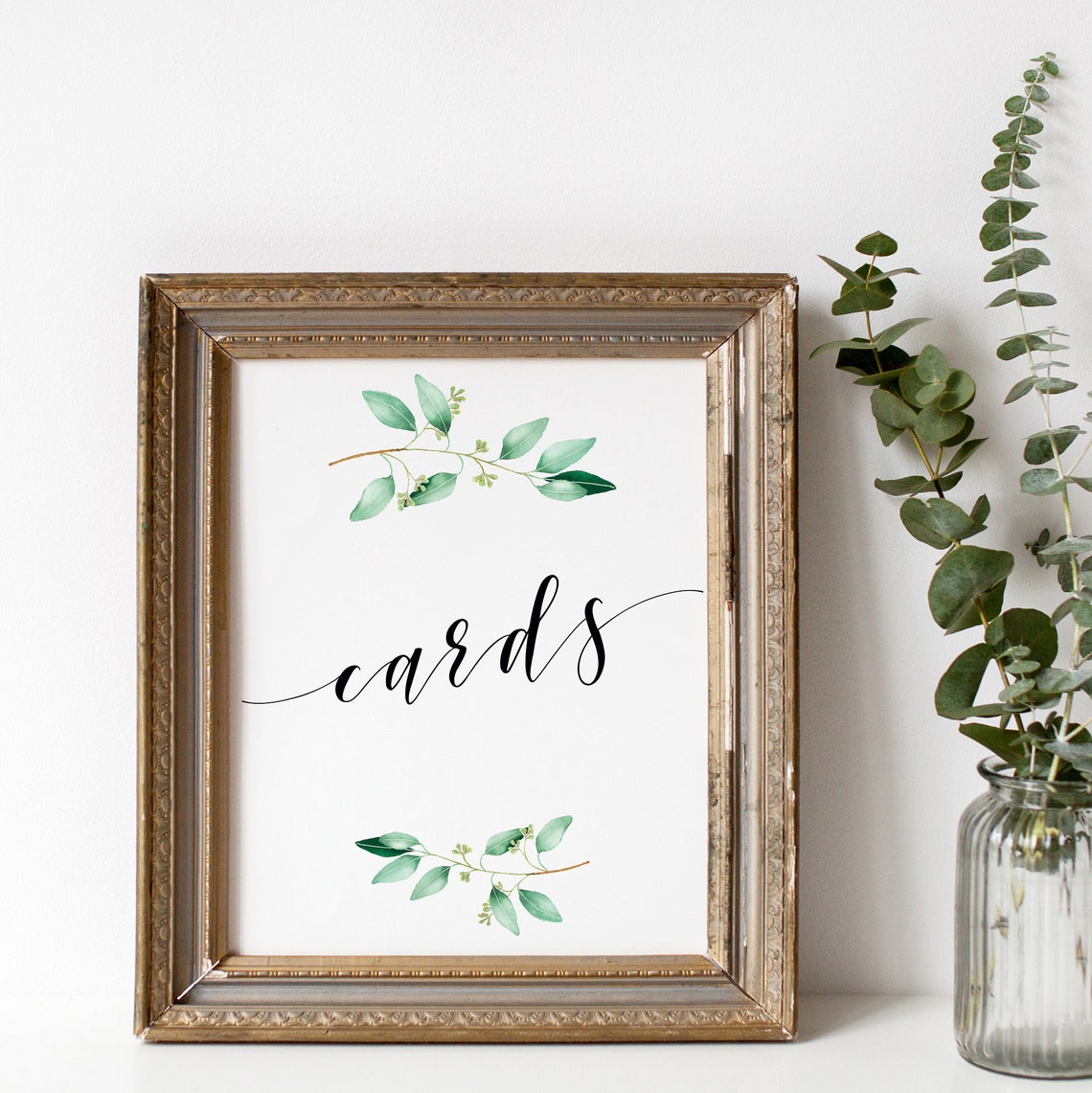 Greenery Cards Sign Wedding Card Box Sign Greenery Wedding - Etsy