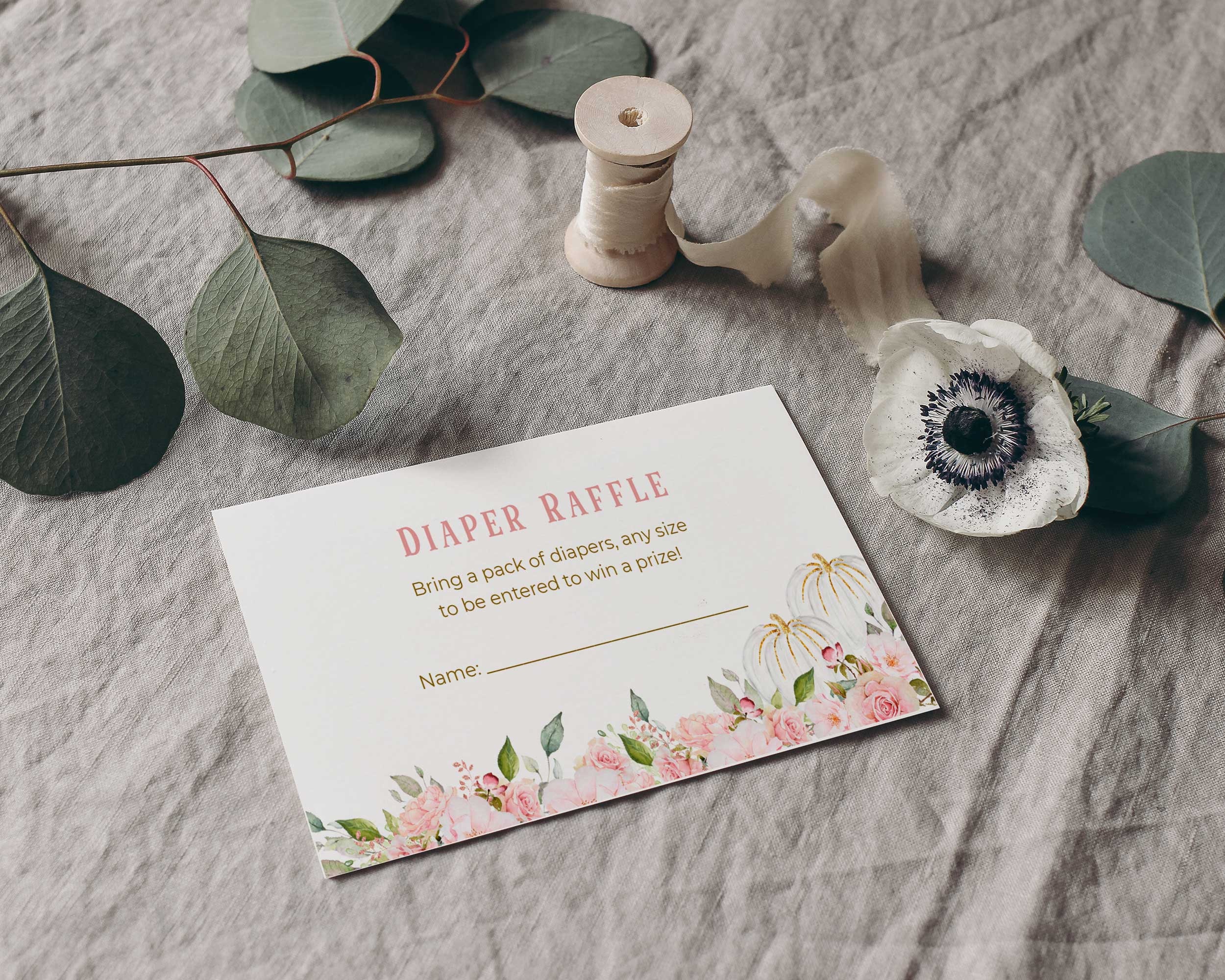 Diaper Raffle Fall Baby Shower Printable Diaper Raffle | Etsy