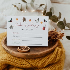 Christmas Cookie Exchange Voting Template, Cookie Voting Ballot ...