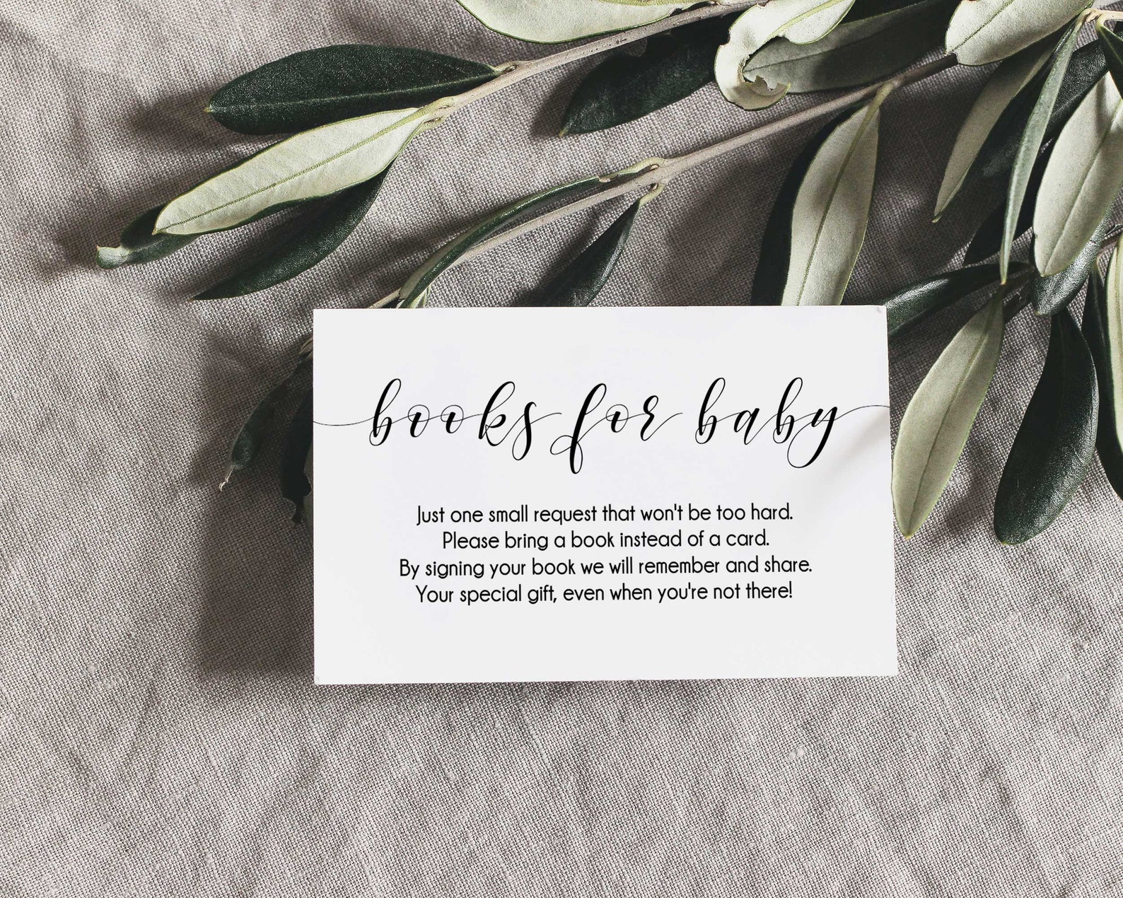 Books for Baby Card Printable Book Request Baby Shower - Etsy