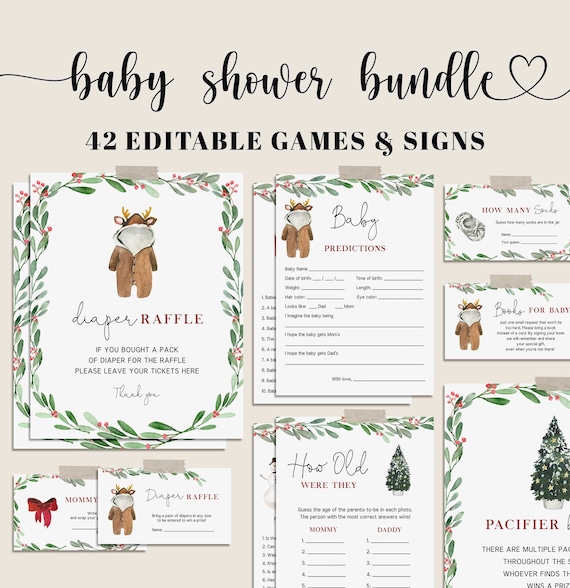 Christmas Baby Shower Games Bundle Christmas Baby Games - Etsy
