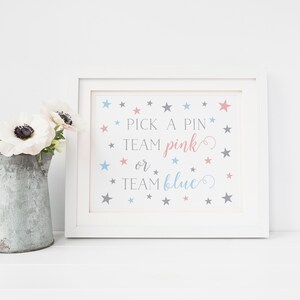 Team Pink or Team Blue Sign, Gender Reveal Party Sign, Printable ...