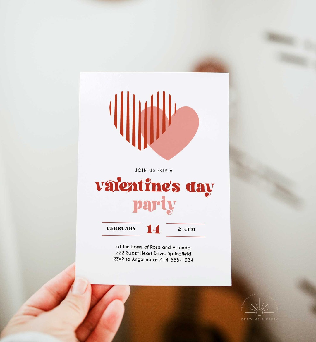 Valentines Day Invitation Template, Printable Valentines Day Party ...