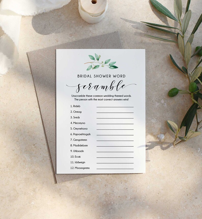 Word Scramble Bridal Game, Bridal Word Scramble, Printable Game ...