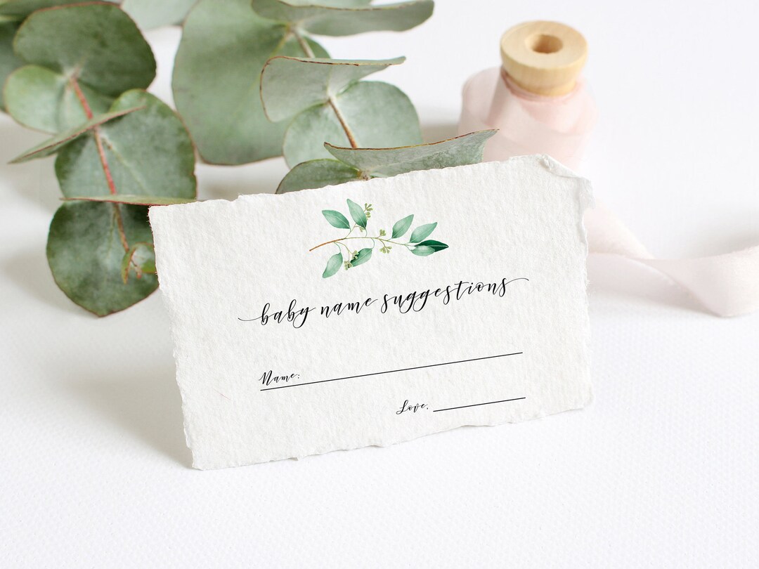 Baby Name Suggestion Card, Printable Baby Name Game, Gender Reveal ...