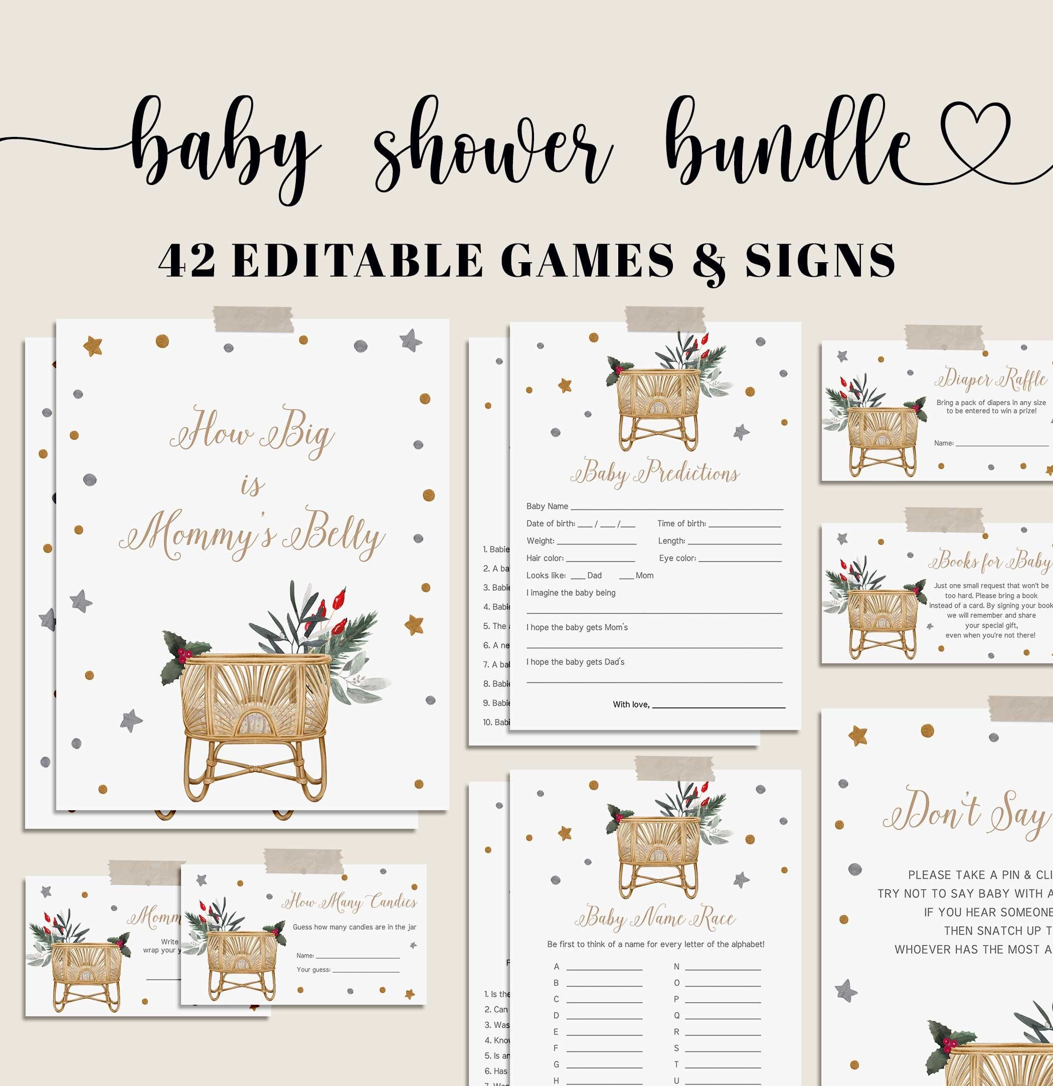 Winter Baby Shower Games Bundle Winter Baby Games Bundle | Etsy