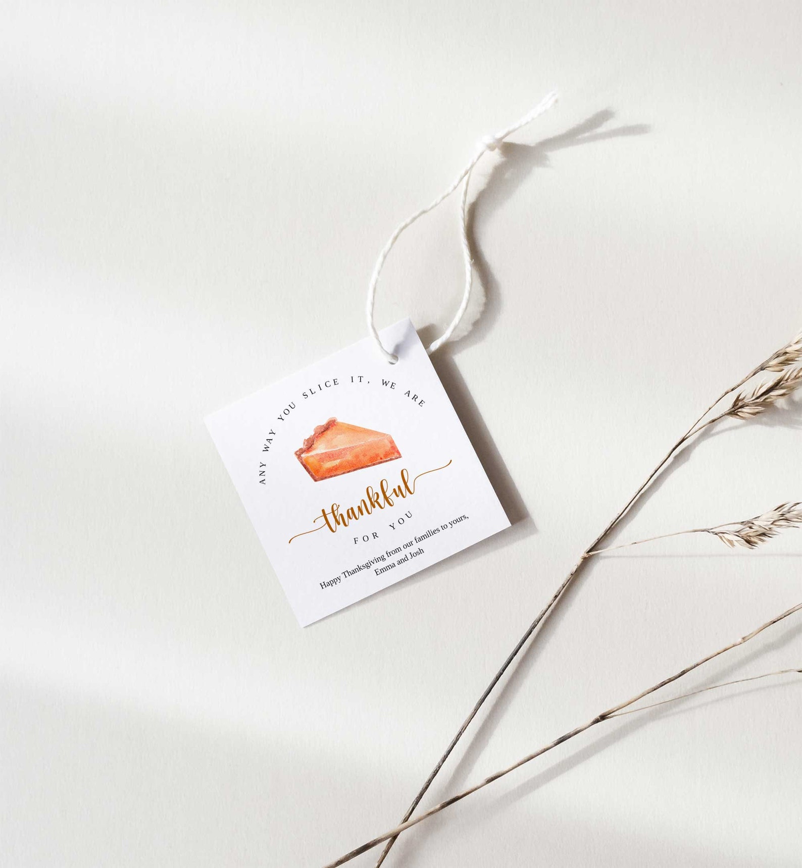 Thanksgiving Gift Tag Pumpkin Pie Label Any Way You Slice - Etsy