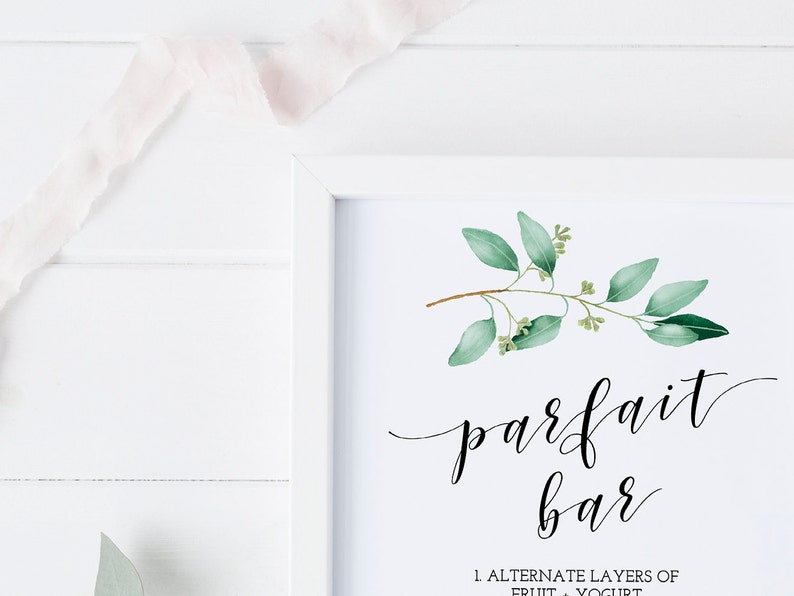 Parfait Bar Sign Template Rustic Bridal Shower Decorations | Etsy