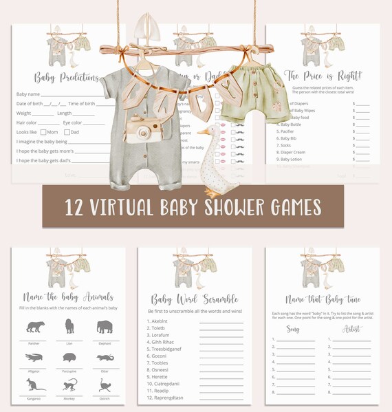 Boy Baby Shower Games Virtual Baby Shower, Clothesline Baby Shower ...