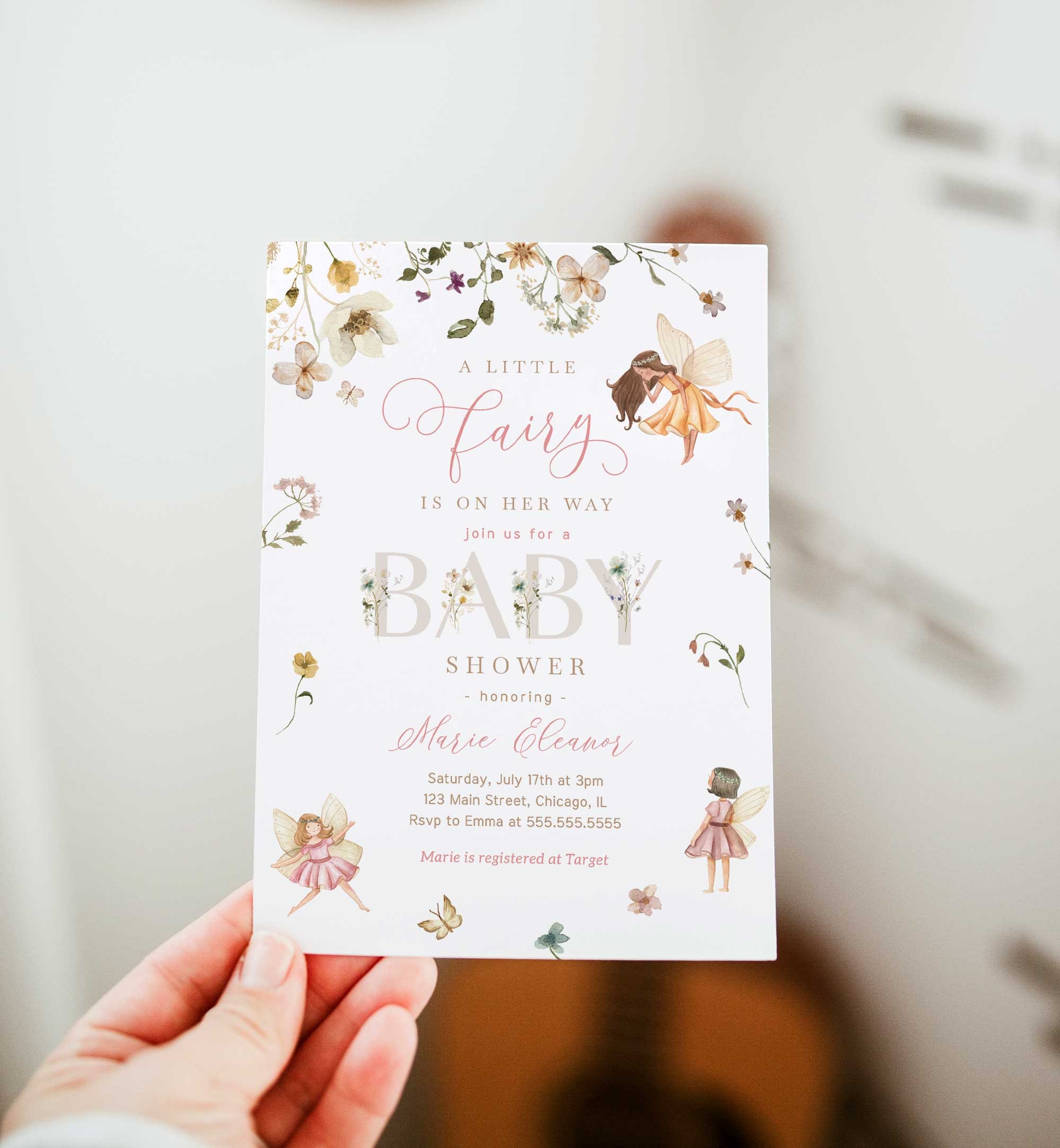 Fairy Baby Shower Invitation Fairy Baby Shower Invite - Etsy