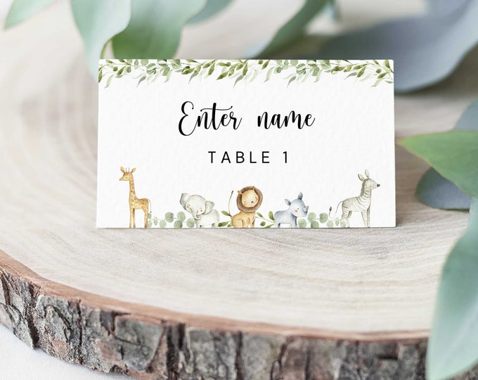 Table Number Cards Jungle Safari Animals Printable Table Numbers 1-20 ...