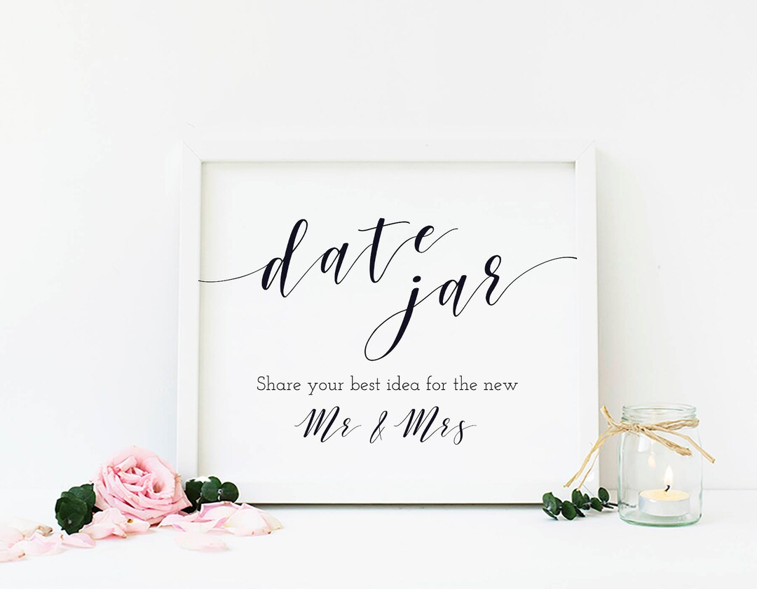 Date Night Jar, Date Jar Instructions, Date Night Jar Ideas, Bridal ...