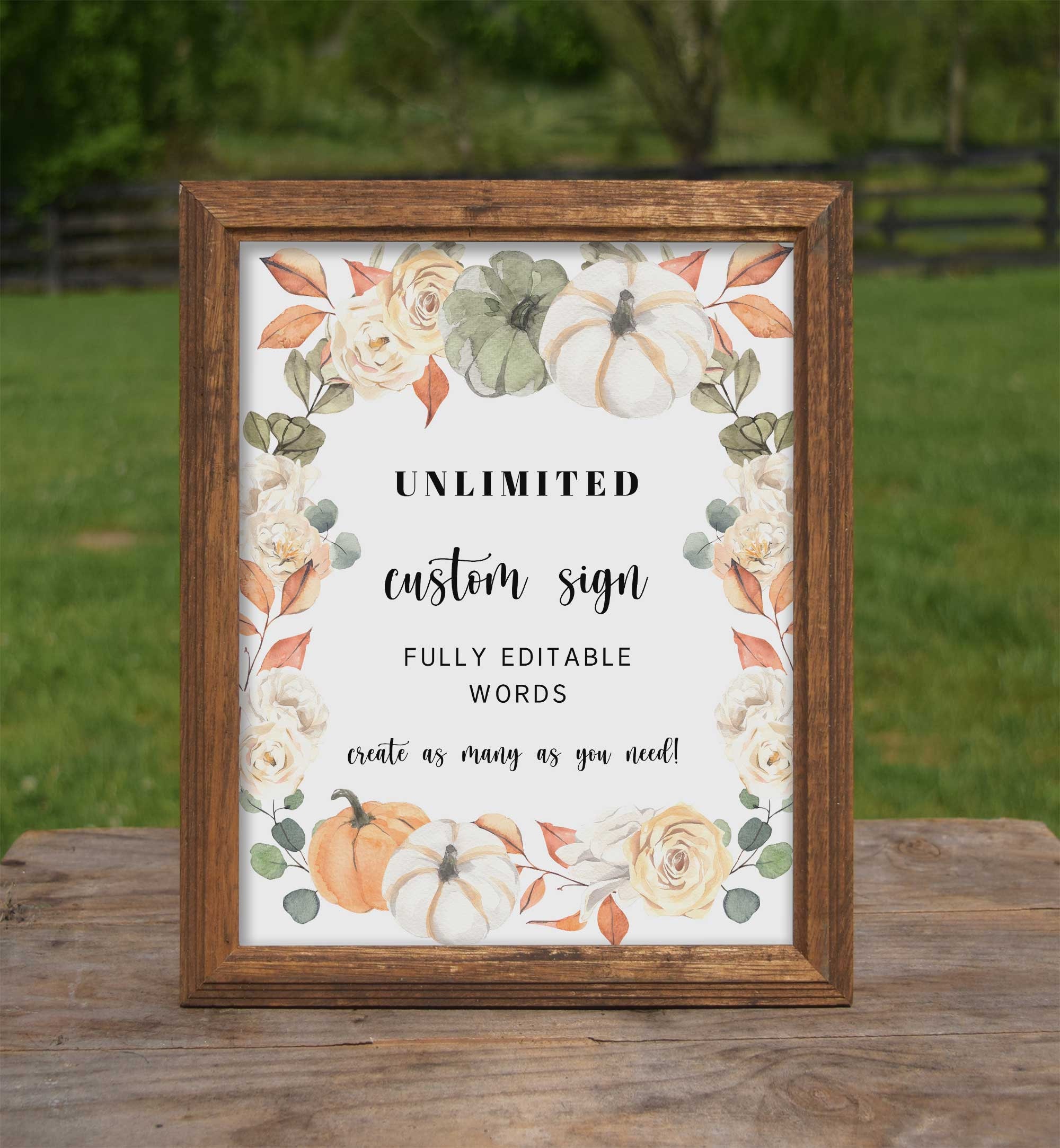 Fall Sign Template Fall Party Sign ANY EVENT Fully Editable - Etsy