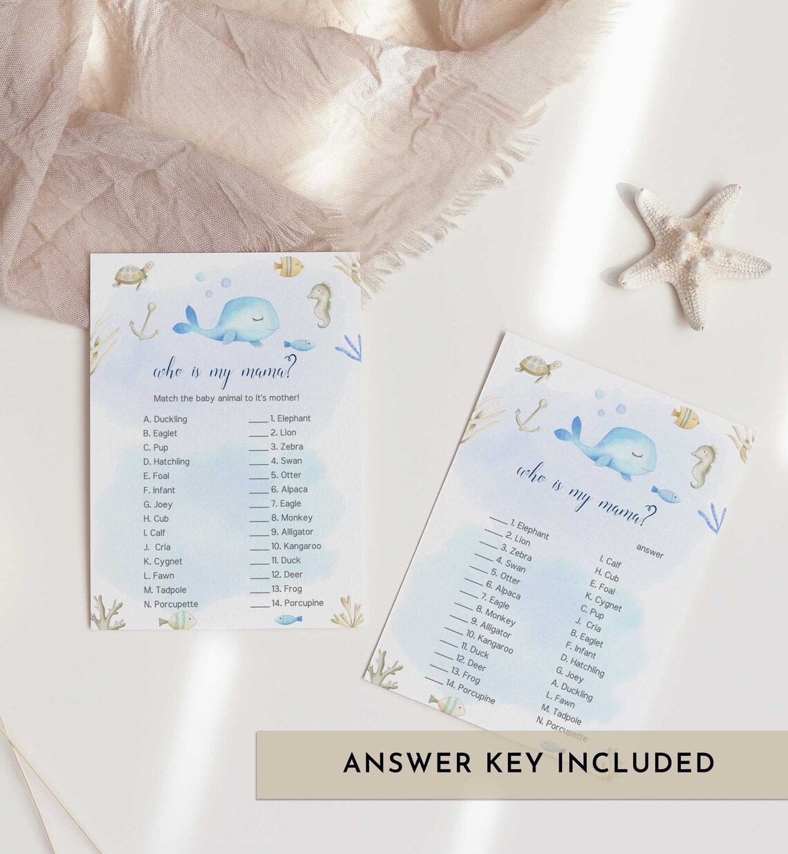 Under the Sea Baby Shower Games Bundle Ocean Baby Games - Etsy