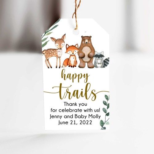 Happy Trails Tag Trail Mix Woodland Favor Tags Template - Etsy