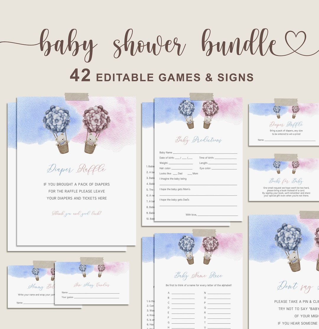 Gender Reveal Baby Shower Games, Teddy Bear Gender Reveal Ideas, Party ...