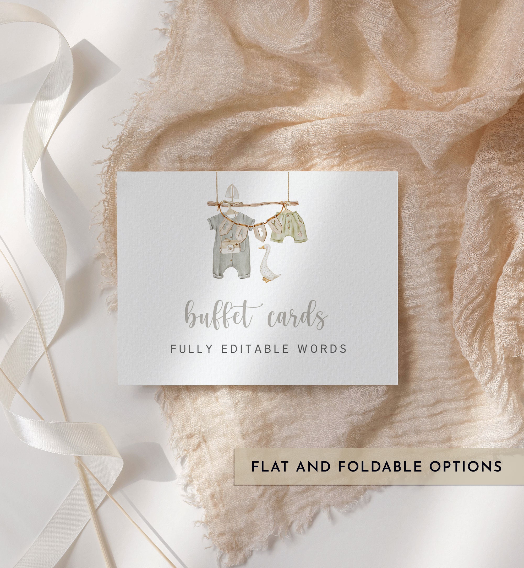 Boho Clothesline Food Label Template Food Tent Card Boy Baby - Etsy