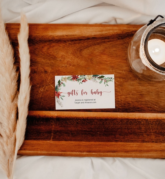 Christmas Baby Shower Gift Registry Card, Holiday Baby Shower ...