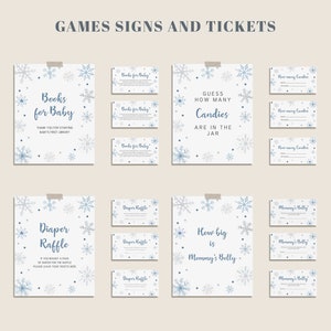 Winter Boy Baby Shower Game Bundle, Snowflake Baby Game Bundle, Baby ...