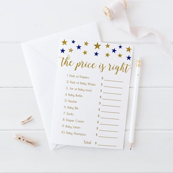 The Price is Right Baby Shower Boy Baby Shower Game Twinkle | Etsy