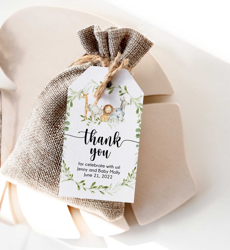 Safari Favors Tag Baby Shower Thank You Tags Party Favor - Etsy