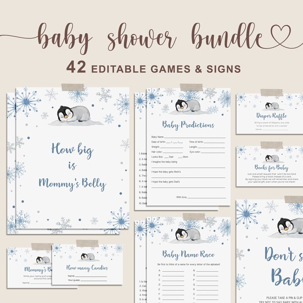 Penguin Baby Shower - Etsy