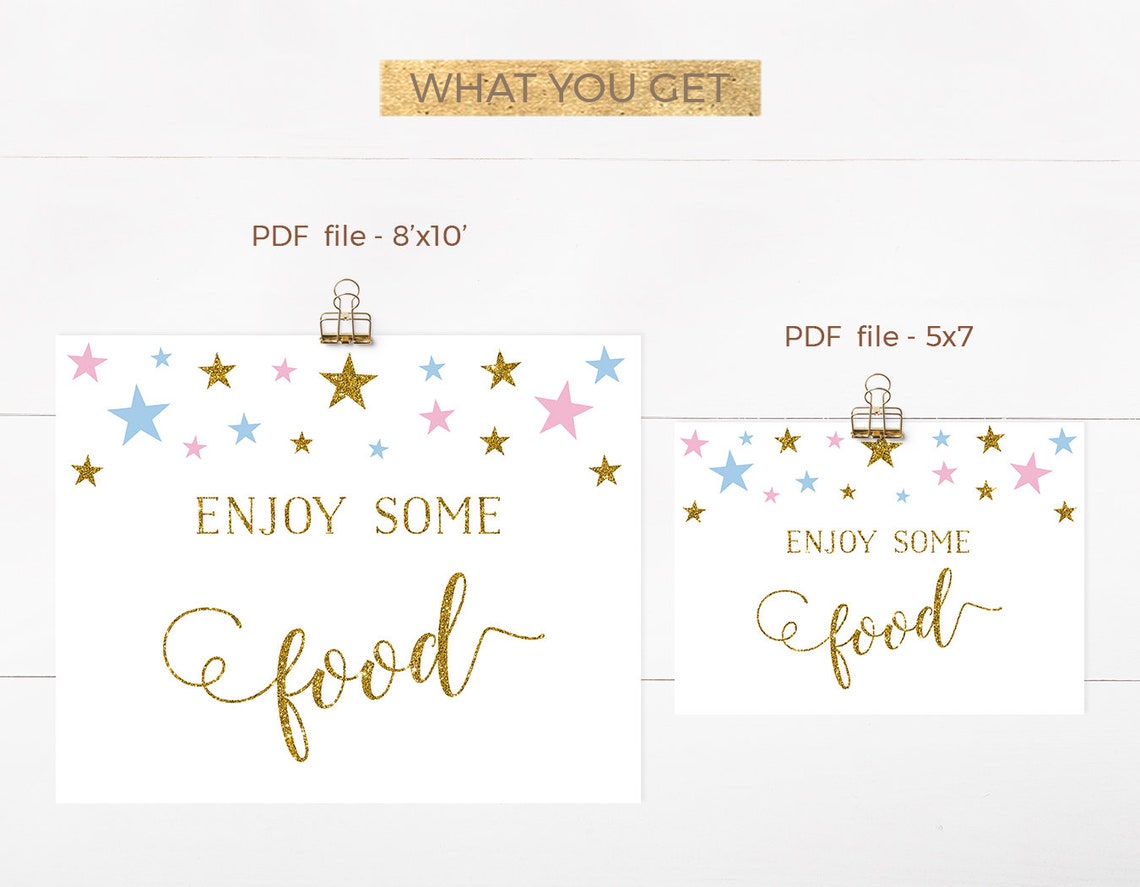 Gender Reveal Food Sign Food Table Sign Enjoy Food Sign | Etsy