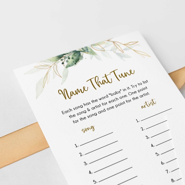 Name That Tune Game Template - Etsy