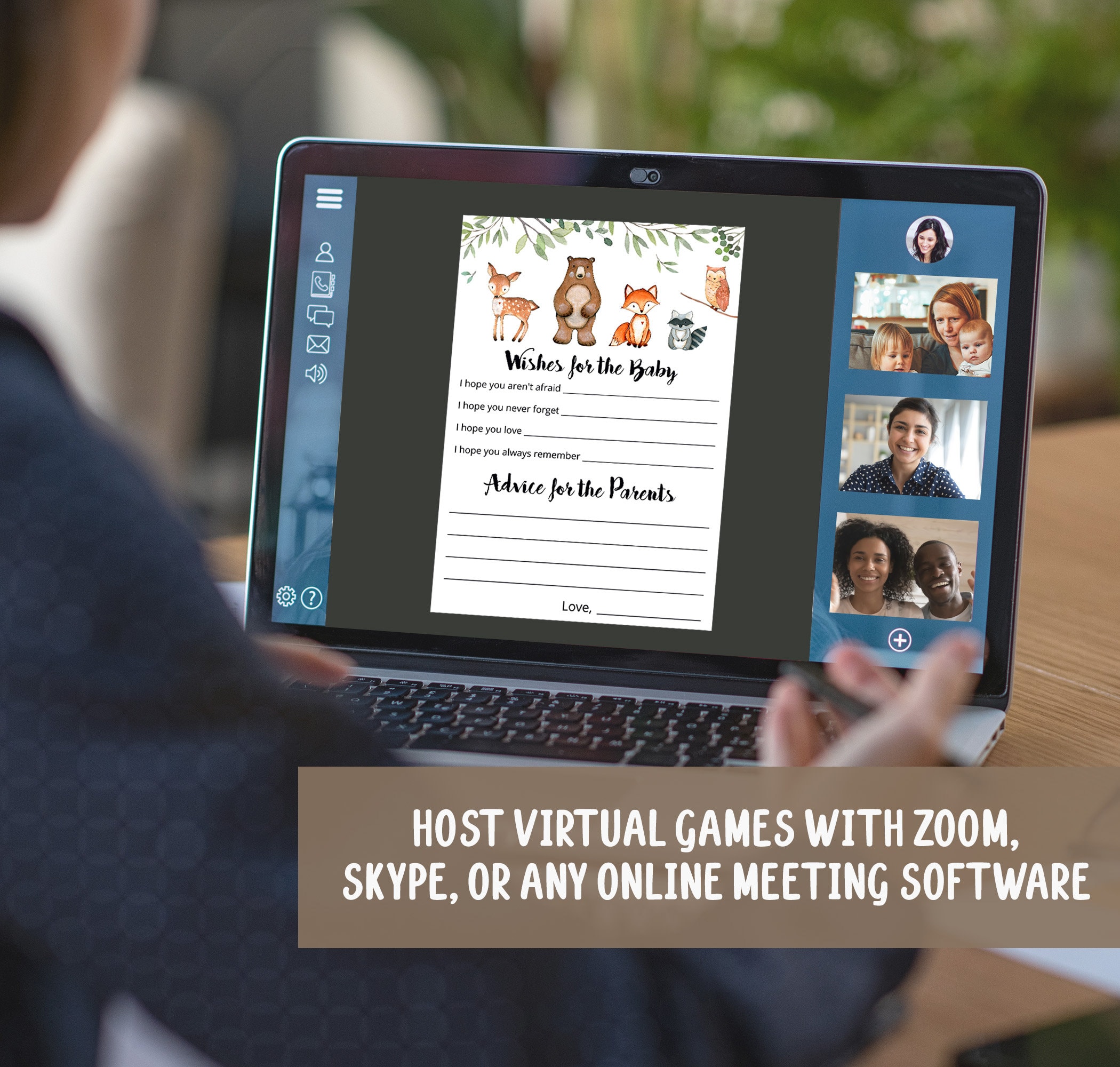 Virtual Baby Shower Games Woodland Virtual Baby Shower Zoom | Etsy