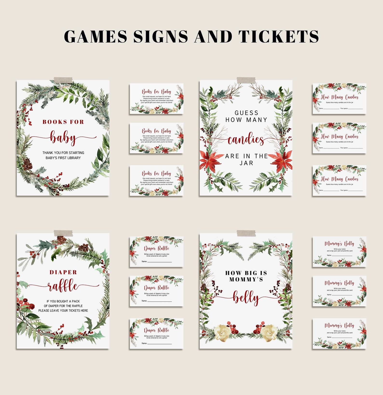 Christmas Baby Shower Games Bundle Winter Baby Games Bundle - Etsy