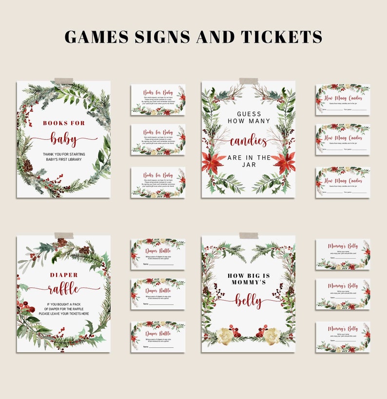 Christmas Baby Shower Games Bundle Winter Baby Games Bundle - Etsy