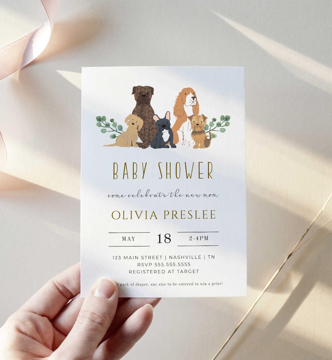 Puppy Baby Shower Invitation, Puppy Baby Shower Template, Dog Baby ...