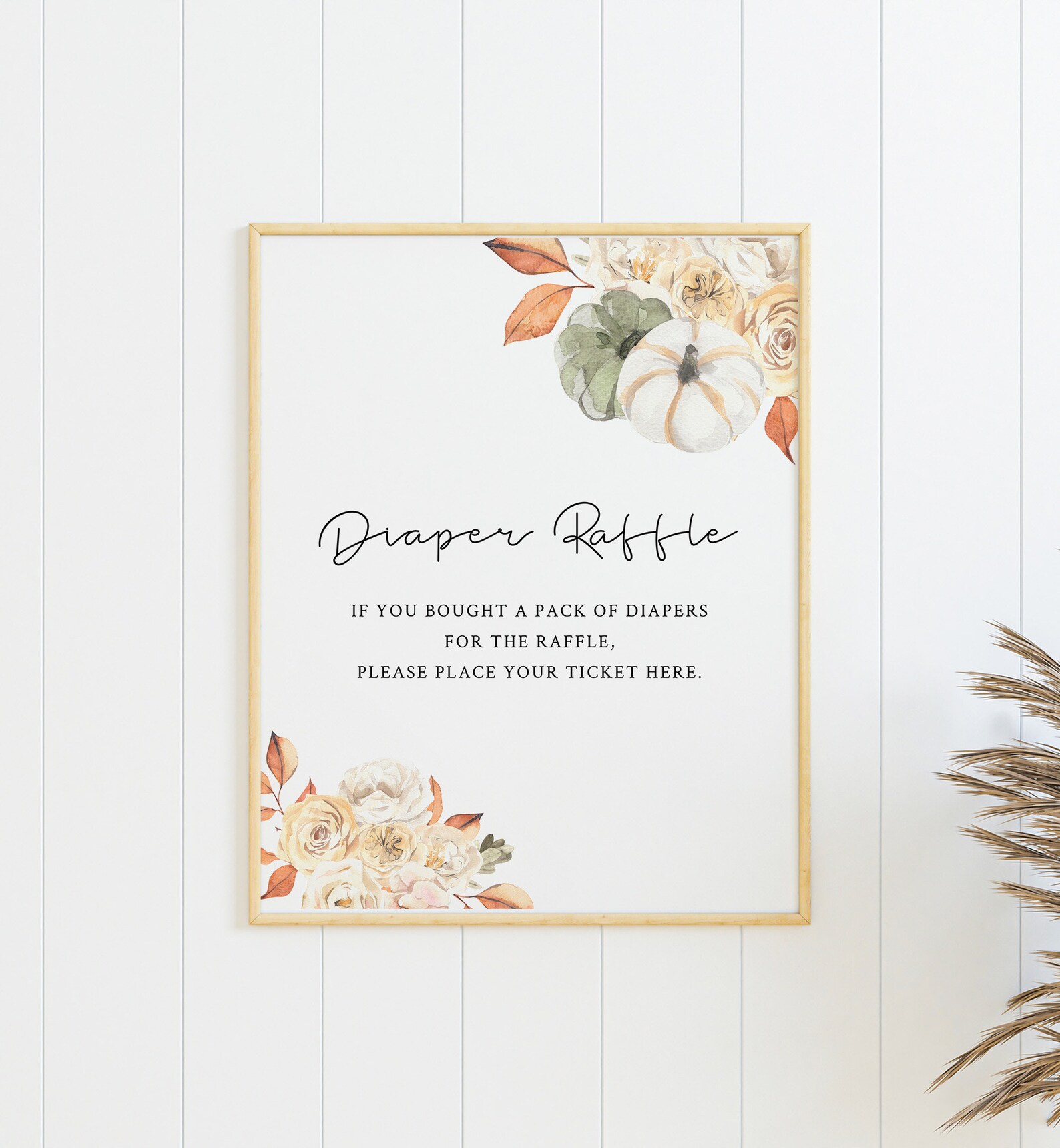 Diaper Raffle Sign Pumpkin Baby Shower Diaper Raffle - Etsy